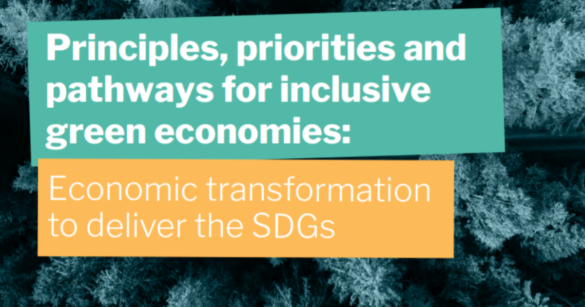 Principles, priorities & pathways for… | Green Economy Coalition