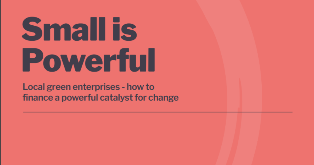 Small is Powerful: Local green enterprises… | Green Economy Coalition
